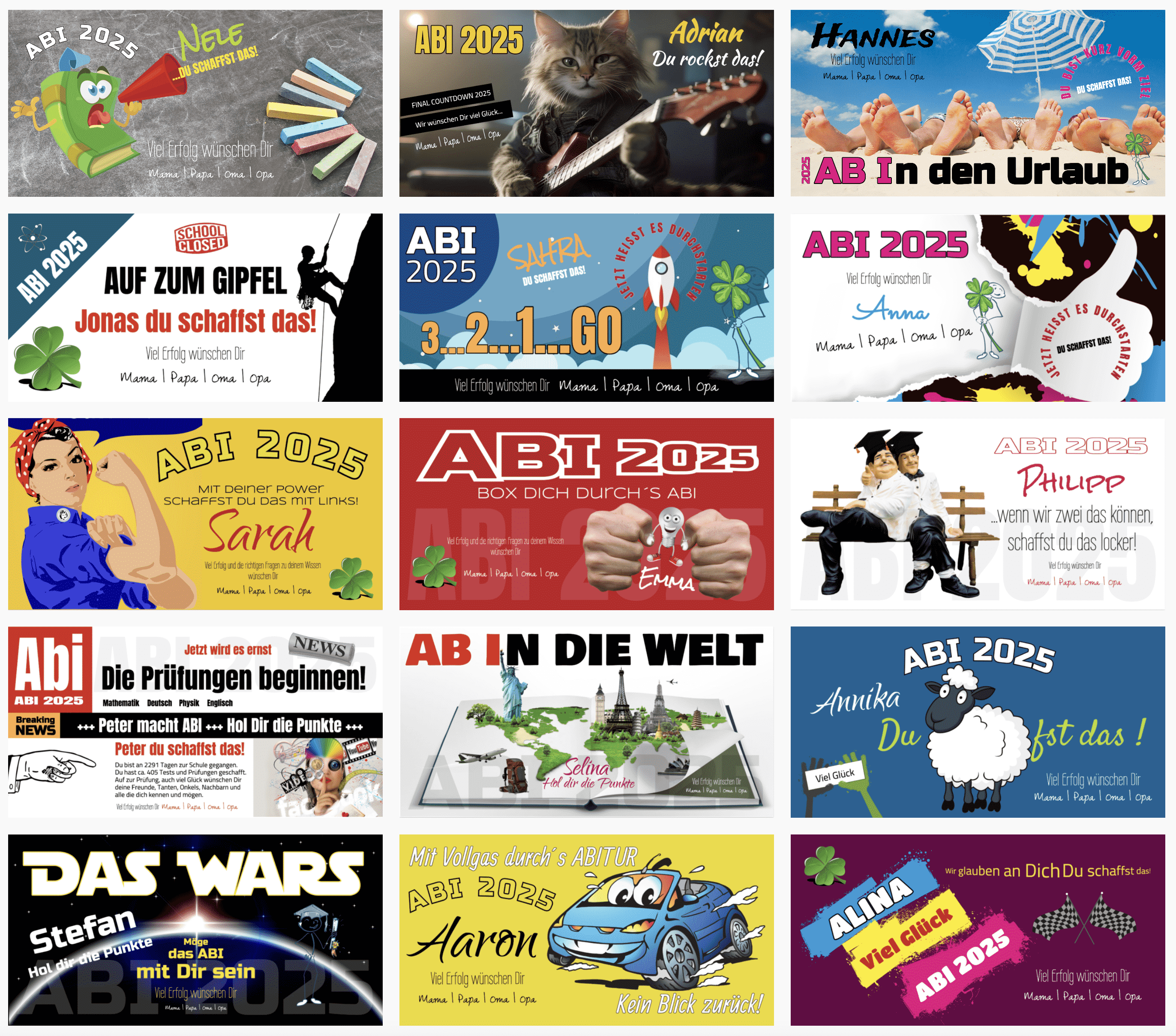 Abibanner | Abi Plakate online hier gestalten | Gratis Lieferung! | DE